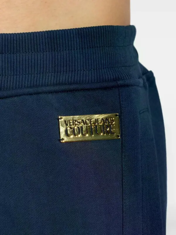 Versace Cotton Shorts With Logo Patch