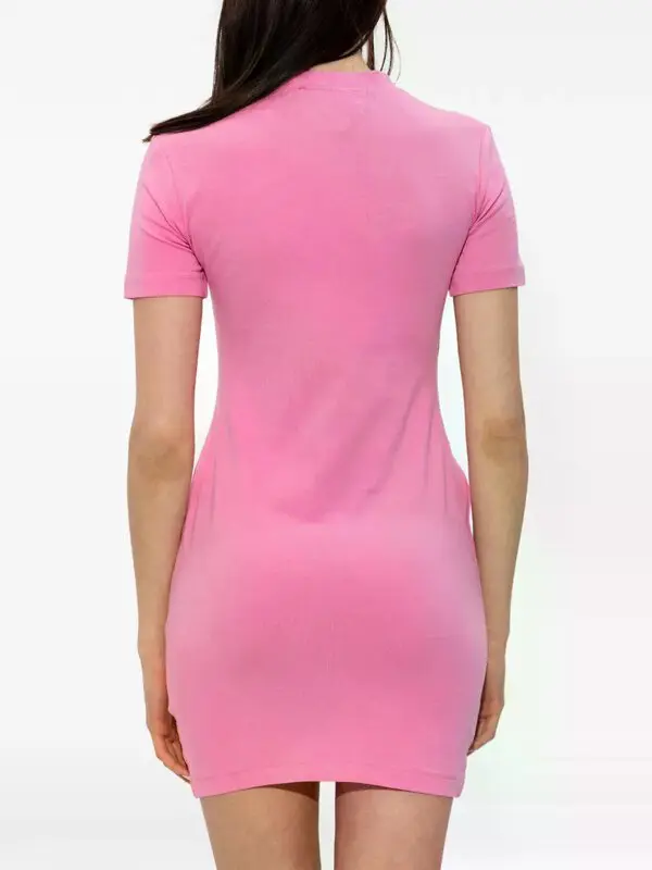 Versace Embellished Graphic T-shirt Dress - Pink