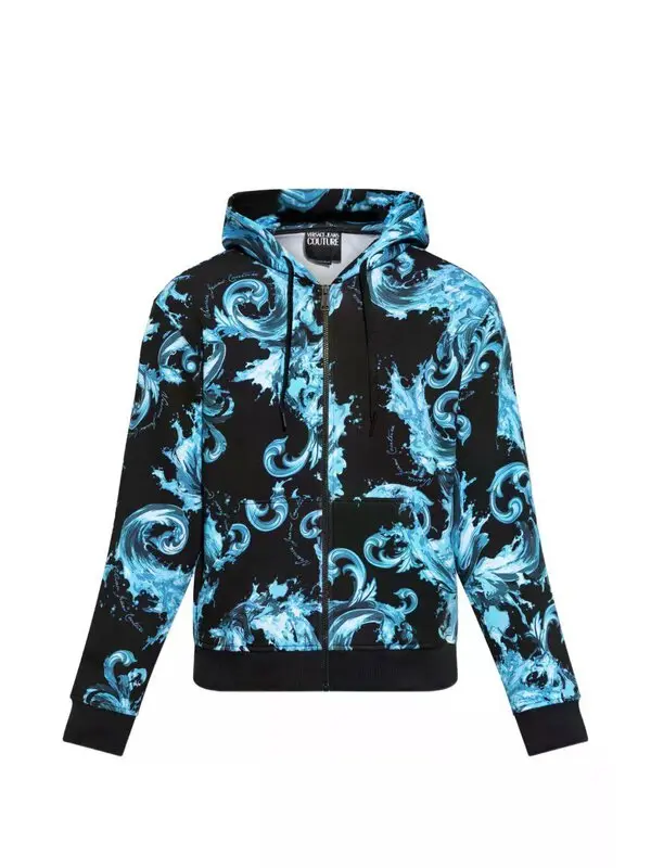 Versace Barocco-print Hoodie - Black