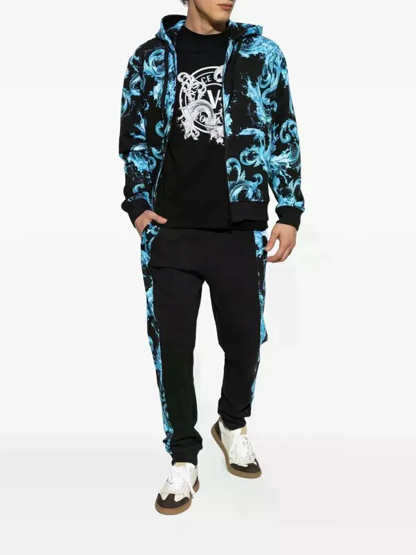 Versace Barocco-print Hoodie - Black