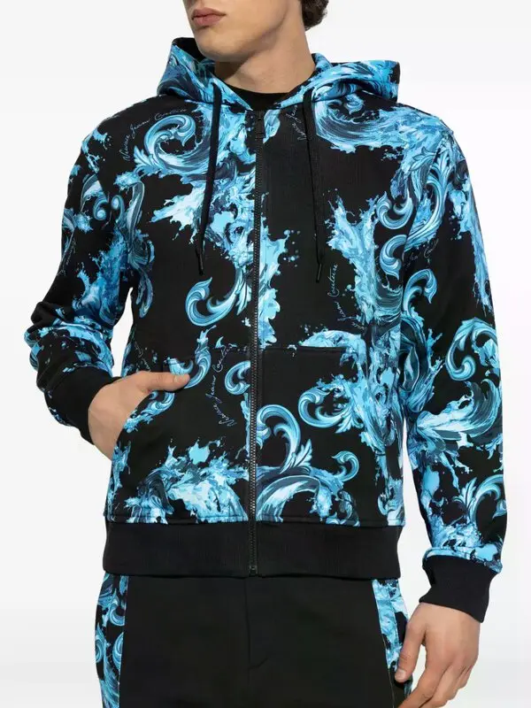 Versace Barocco-print Hoodie - Black