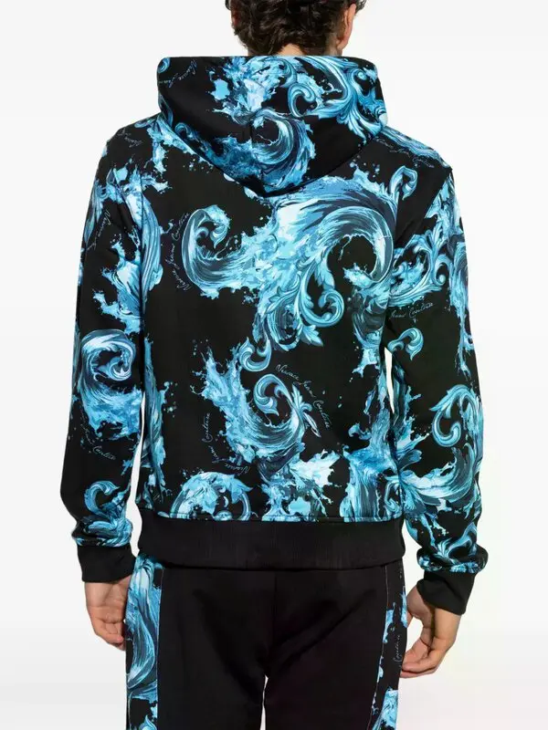 Versace Barocco-print Hoodie - Black