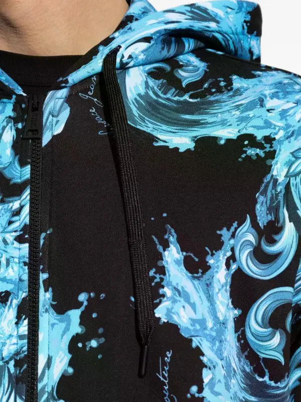 Versace Barocco-print Hoodie - Black