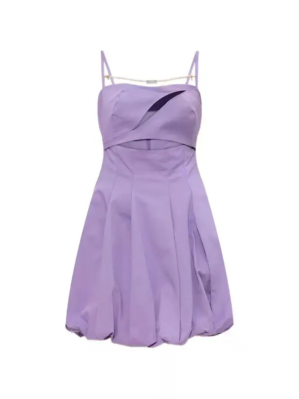 Versace Cut-out Pleated Mini Dress - Purple