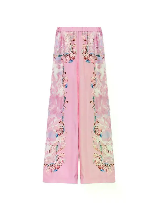 Versace Floral Print Trousers - Pink