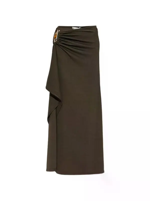 Christopher Esber Buckle Gathered Skirt - Green