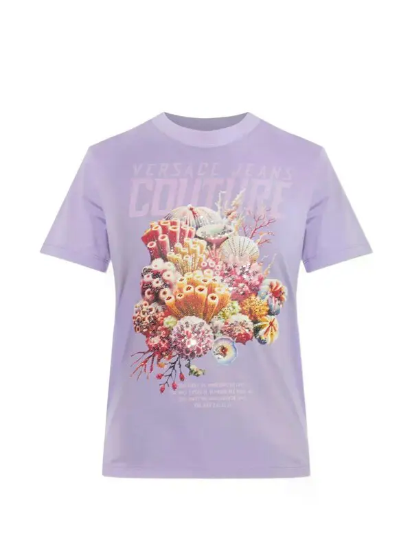 Versace Printed Graphic T-shirt - Purple
