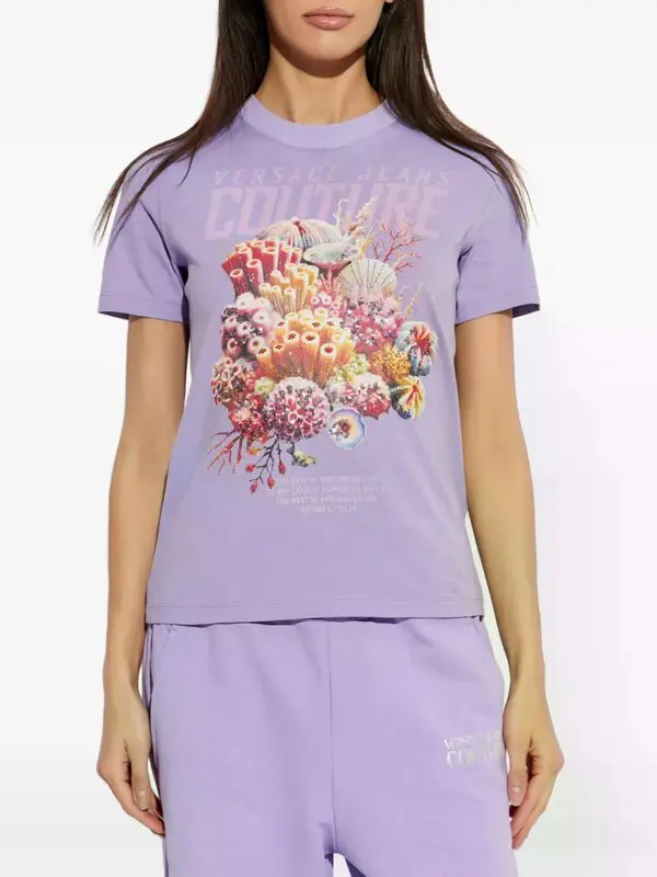 Versace Printed Graphic T-shirt - Purple
