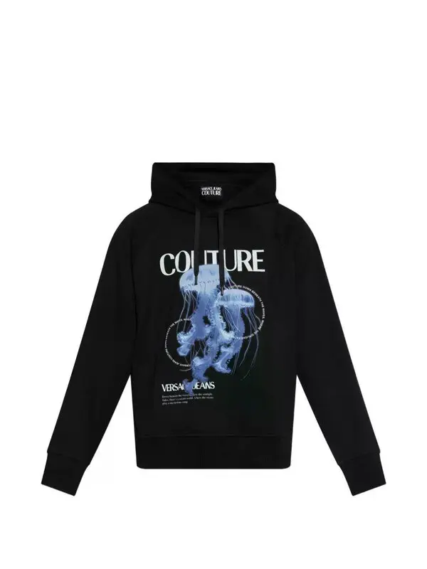 Versace Graphic-print Hoodie - Black