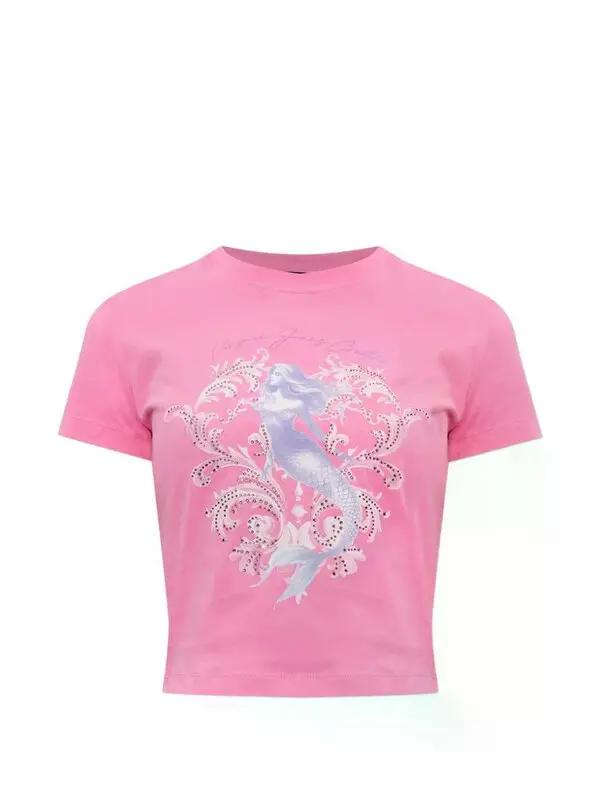 Versace Mermaid-graphic Cotton T-shirt - Pink