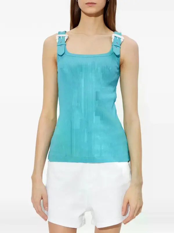 Versace Baroque-buckle Tank Top - Blue