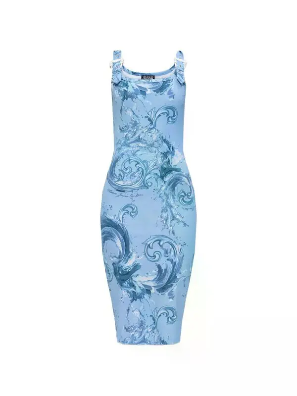 Versace Buckle Print Dress - Blue