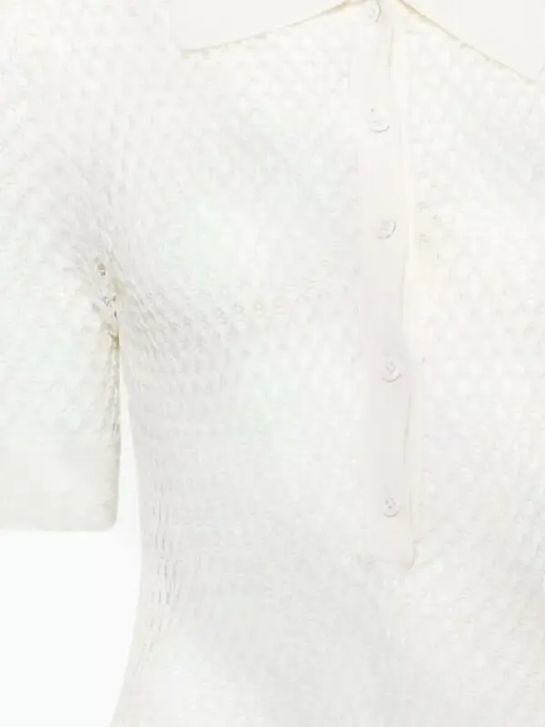 Kiki De Montparnasse Crochet Polo Dress - White