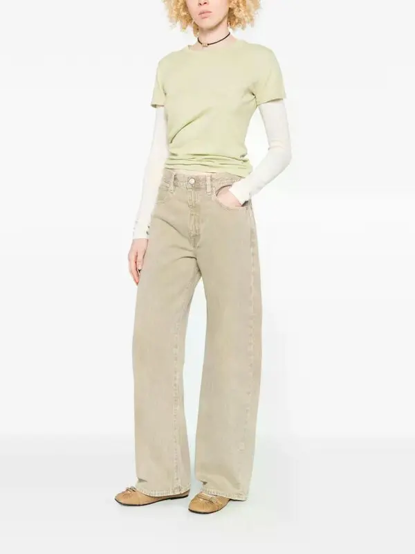 FRAME The Bow Wide-leg Jeans - Neutrals