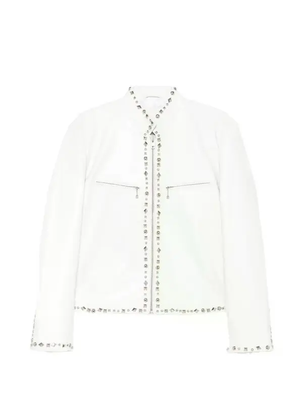 R13 Cafe Racer Studded Jacket - White