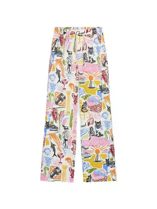 Closed Winona Print Trousers - White