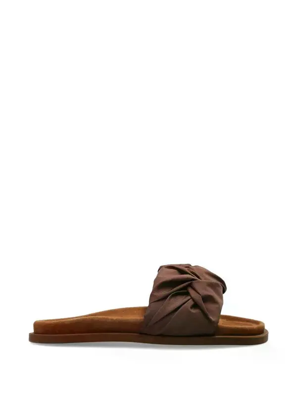 Inuikii Ruched Flat Sandals - Brown