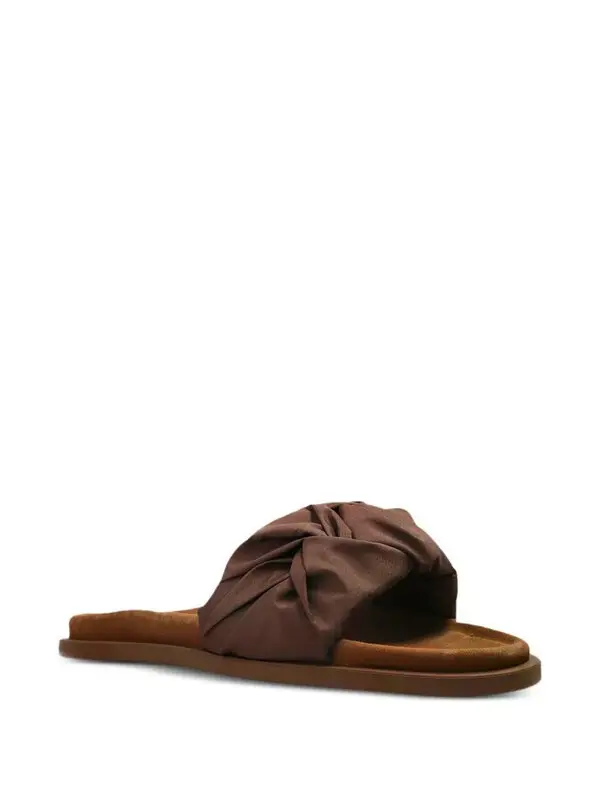 Inuikii Ruched Flat Sandals - Brown