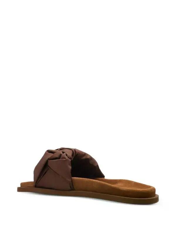 Inuikii Ruched Flat Sandals - Brown