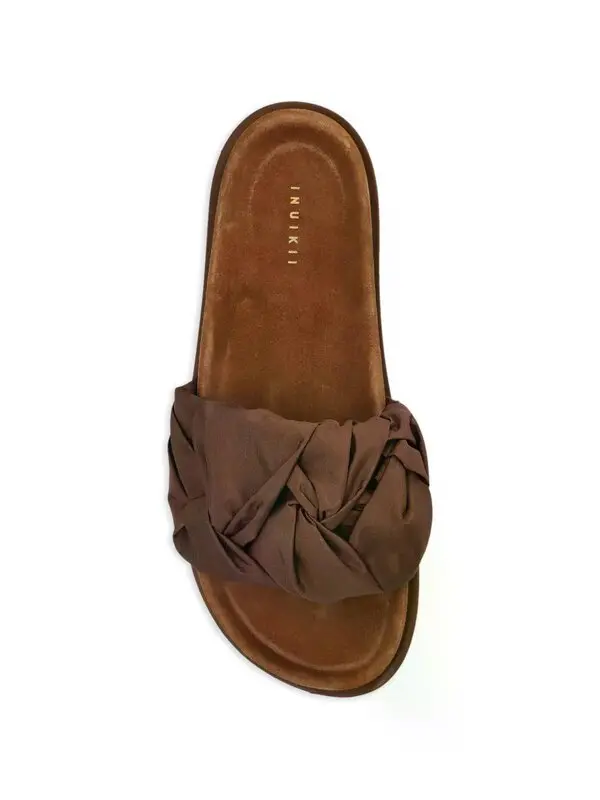 Inuikii Ruched Flat Sandals - Brown