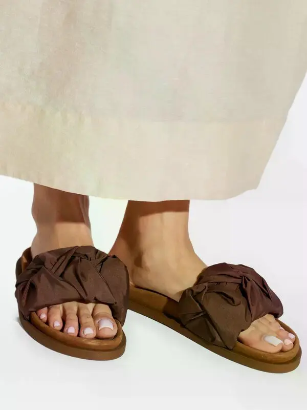 Inuikii Ruched Flat Sandals - Brown