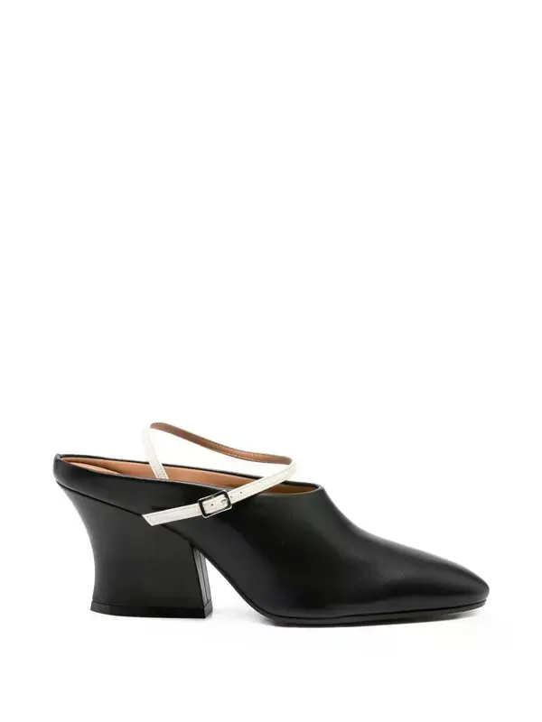 JIL SANDER Leather Mules - Black