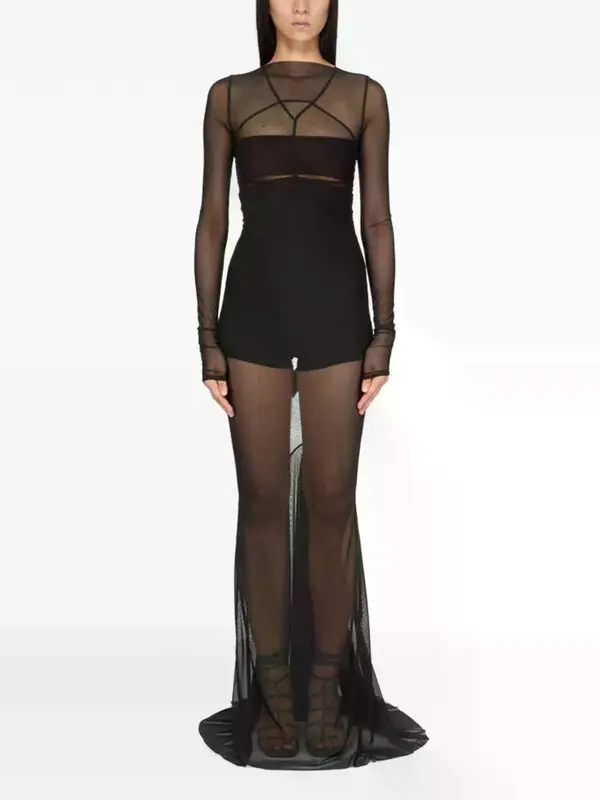 Rick Owens Crew-neck Maxi Dress - Black