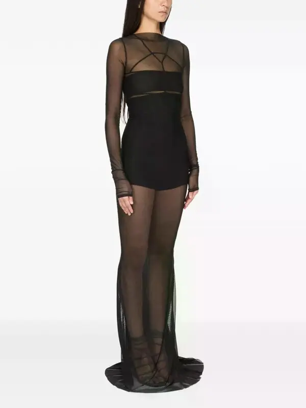 Rick Owens Crew-neck Maxi Dress - Black