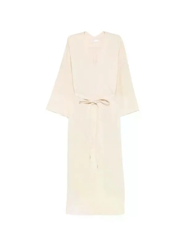 PANICALE V-neck Belted Midi Dress