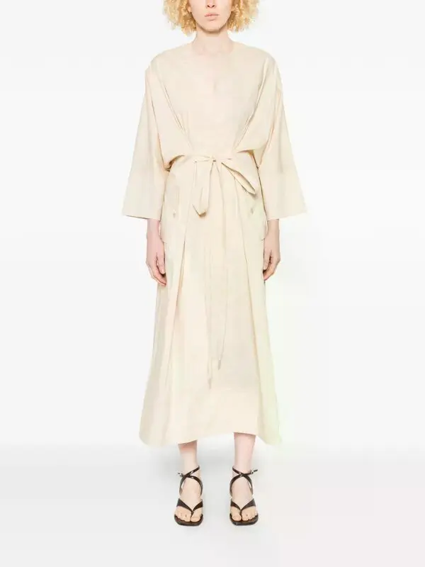 PANICALE V-neck Belted Midi Dress