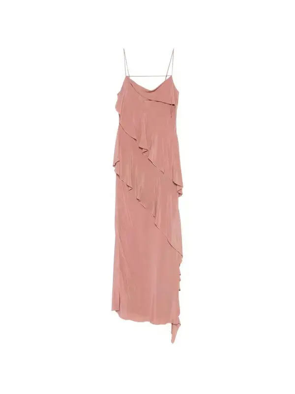 Patrizia Pepe Ruffled-detail Midi Dress - Pink