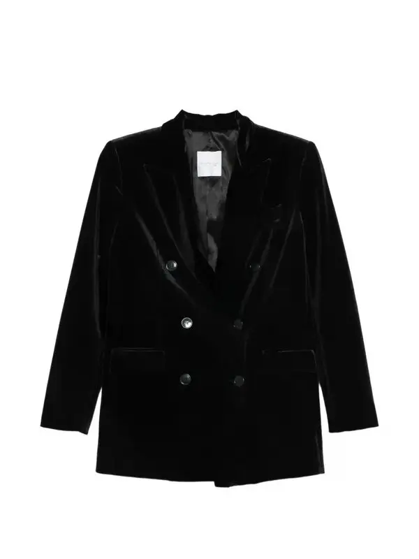 RUNDHOLZ BLACK LABEL Double-breasted Velvet Blazer - Black