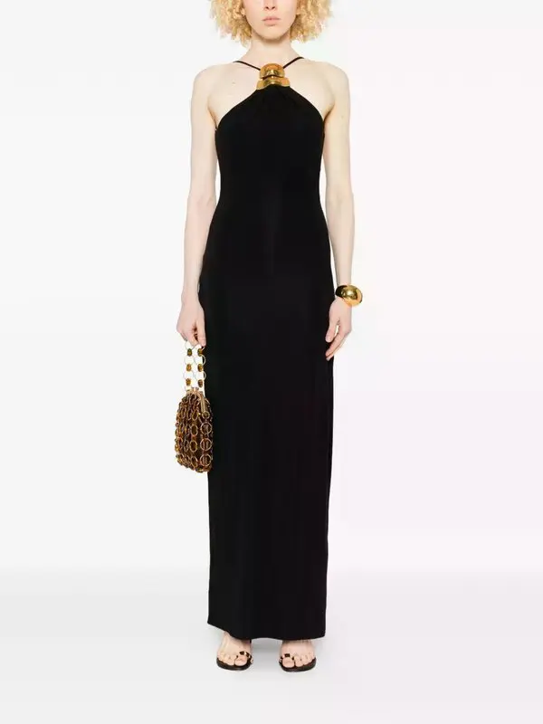 Cult Gaia Vaela Halterneck Maxi Dress - Black