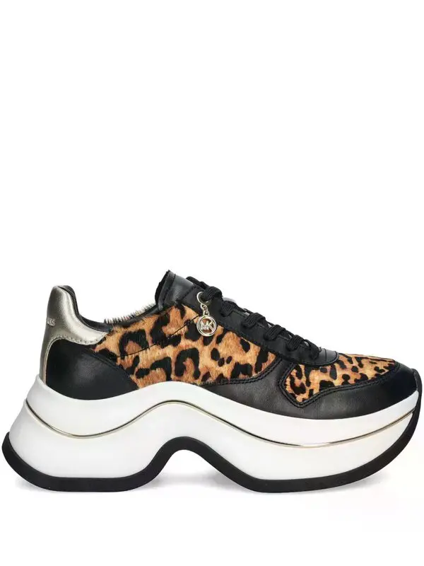 Michael Kors Arla Leopard-print Sneakers - Black