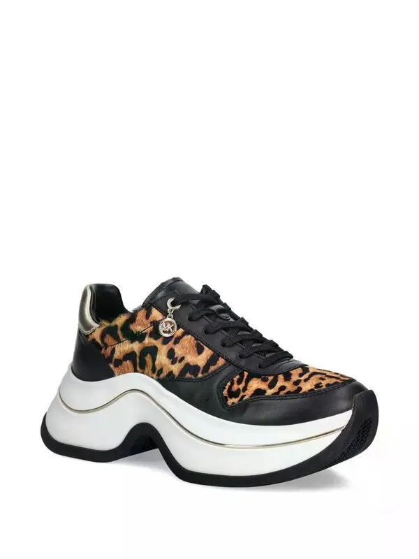 Michael Kors Arla Leopard-print Sneakers - Black