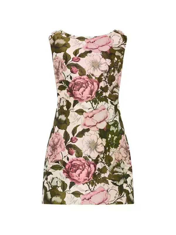 MILLY Floral Jacquard Mini Dress - Pink