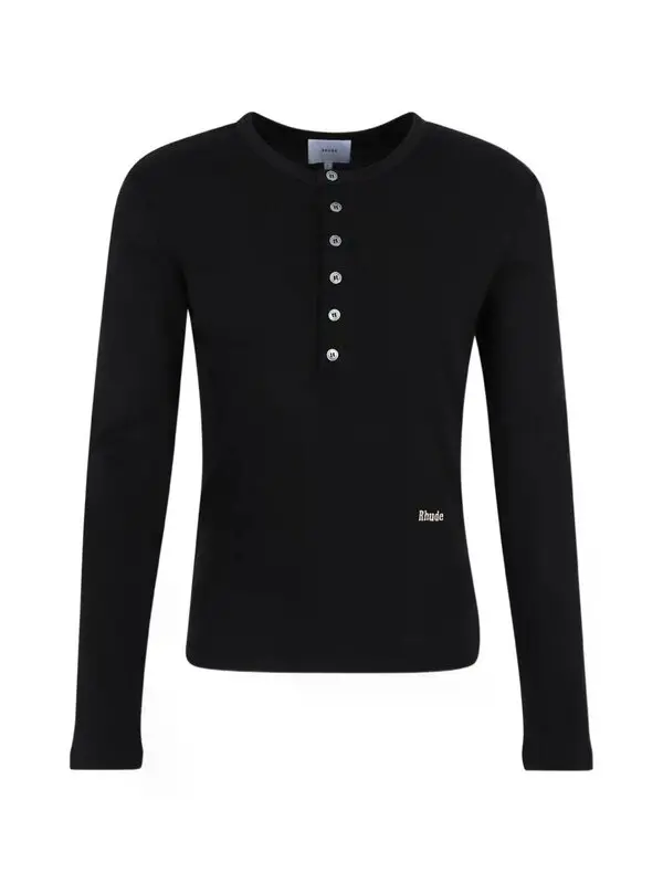 Rhude Button Long-sleeve T-shirt - Black