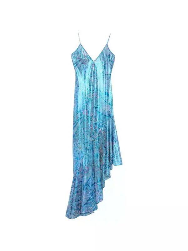 Etro Paisley Ruffled Midi Dress - Blue