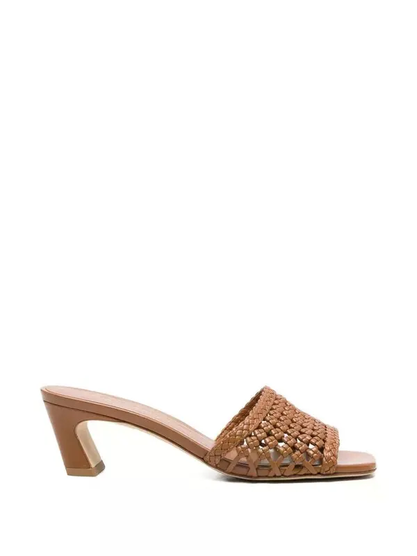 STUART WEITZMAN Marina Square Toe Sandals - Brown