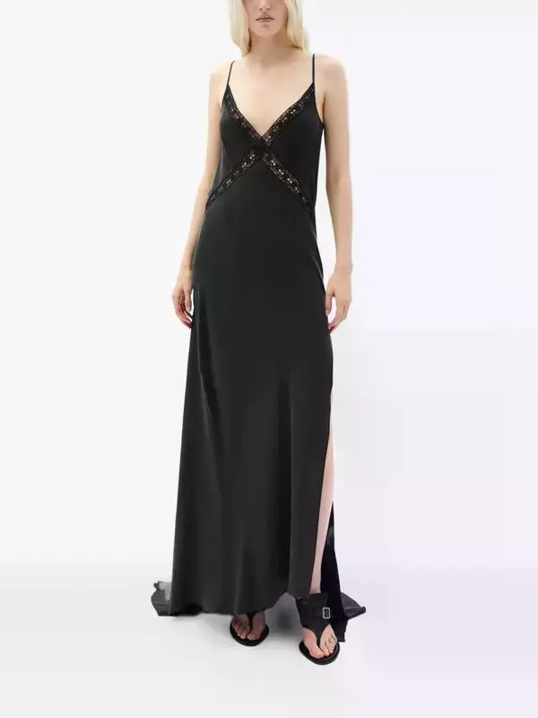 ANN DEMEULEMEESTER Lala Lace-trim Split Maxi Dress - Black