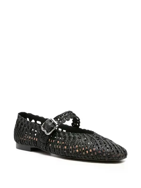 BIBI LOU Woven Strap Ballet Flats - Black