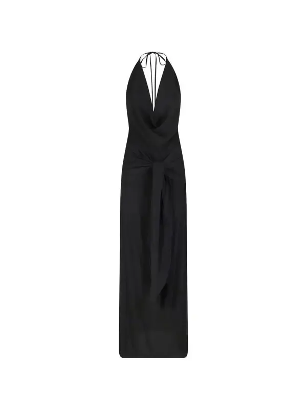 Federica Tosi Tie-waist Maxi Dress - Black