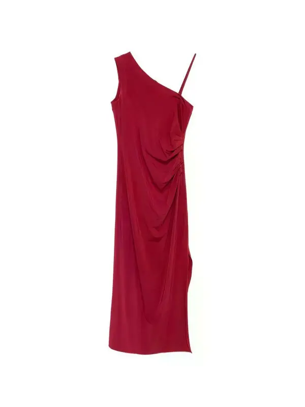 Max Mara Asymmetric Draped Midi Dress - Red