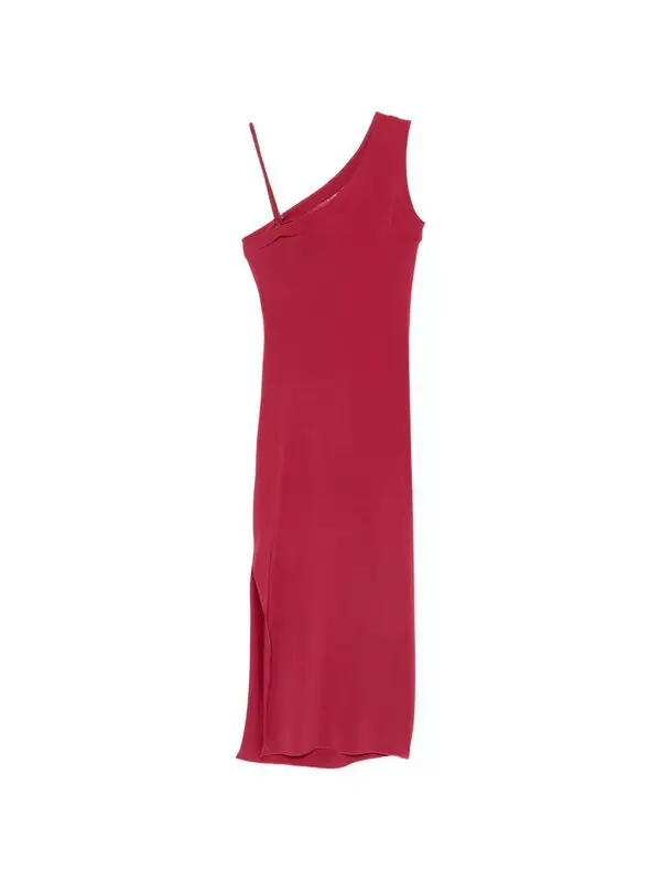 Max Mara Asymmetric Draped Midi Dress - Red