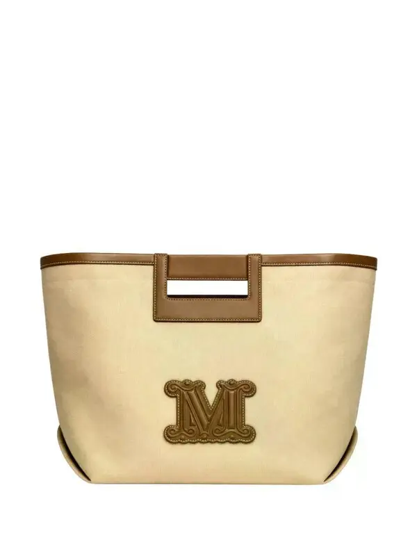Max Mara Logo-appliqué Tote Bag - Neutrals