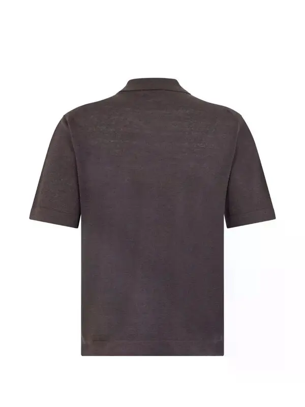 SLOWEAR Buttoned Short-sleeve Knitted Shirt - Brown