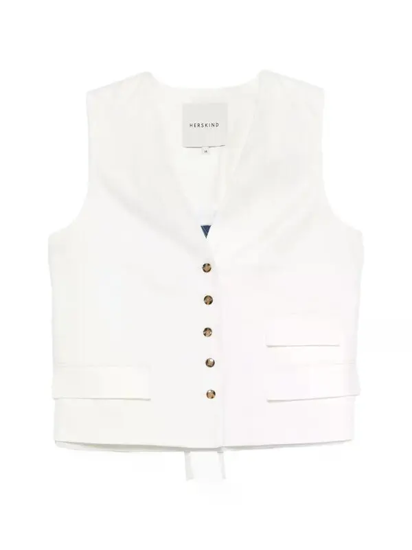 HERSKIND Samos Button-up Waistcoat - White