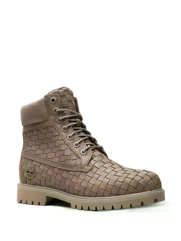 Timberland Woven Leather Lace-up Boots