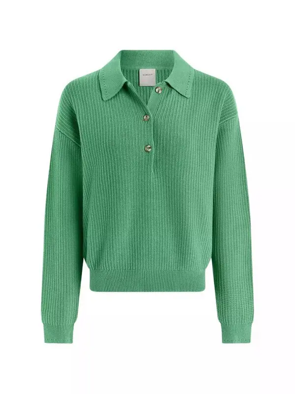 Varley Marlie Polo Knit Sweater - Green