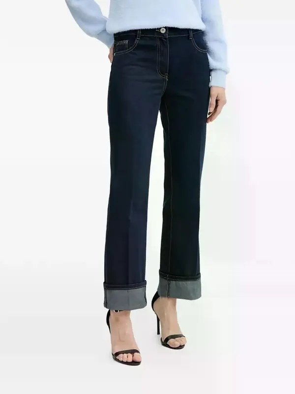 MORGAN Cuffed-hem Straight Leg Jeans